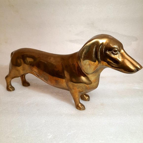 Accents | Vintage Brass Dachshund Weiner Dog Figurine Statue Large ...